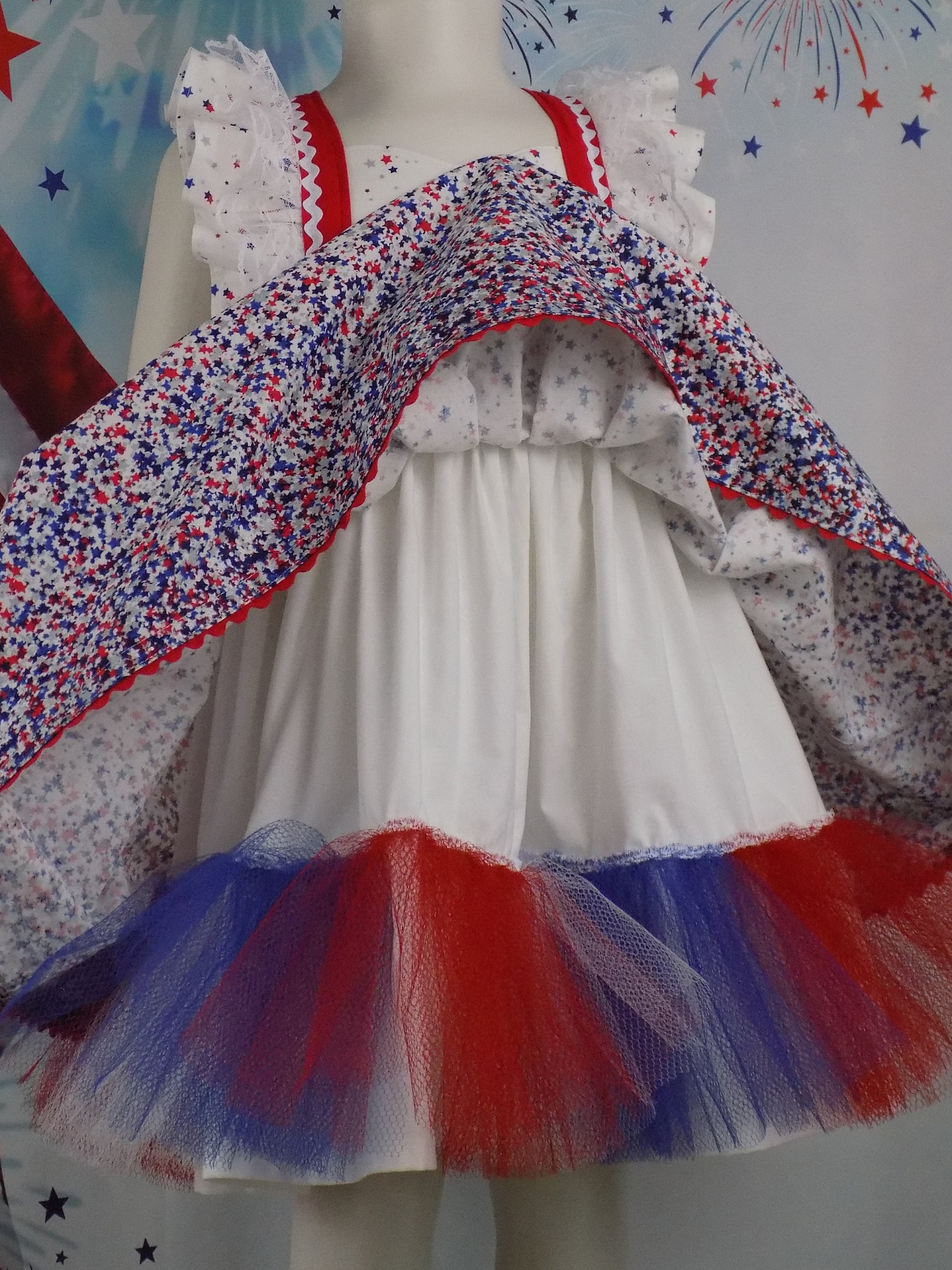 Patriotic Pageant Dress, Stars, Red White Blue Dress, 4th of July Dress ...