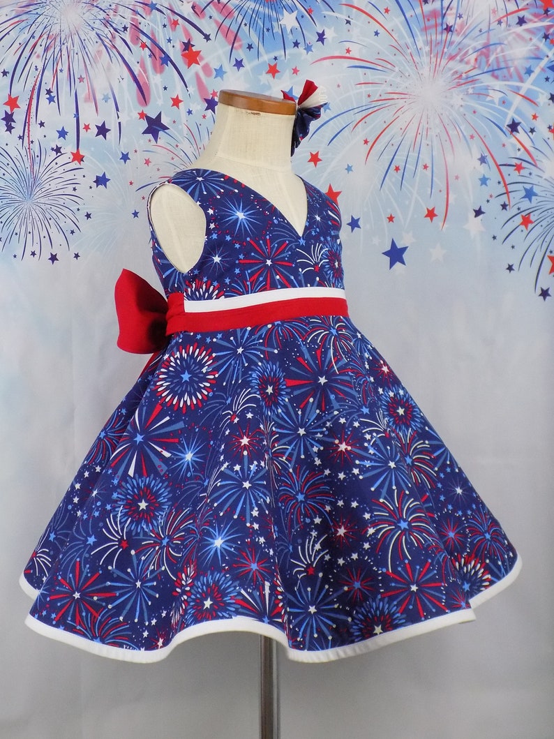 Fireworks, 4th July, Dress, Girls, Red White Blue, Festival, RWB ...