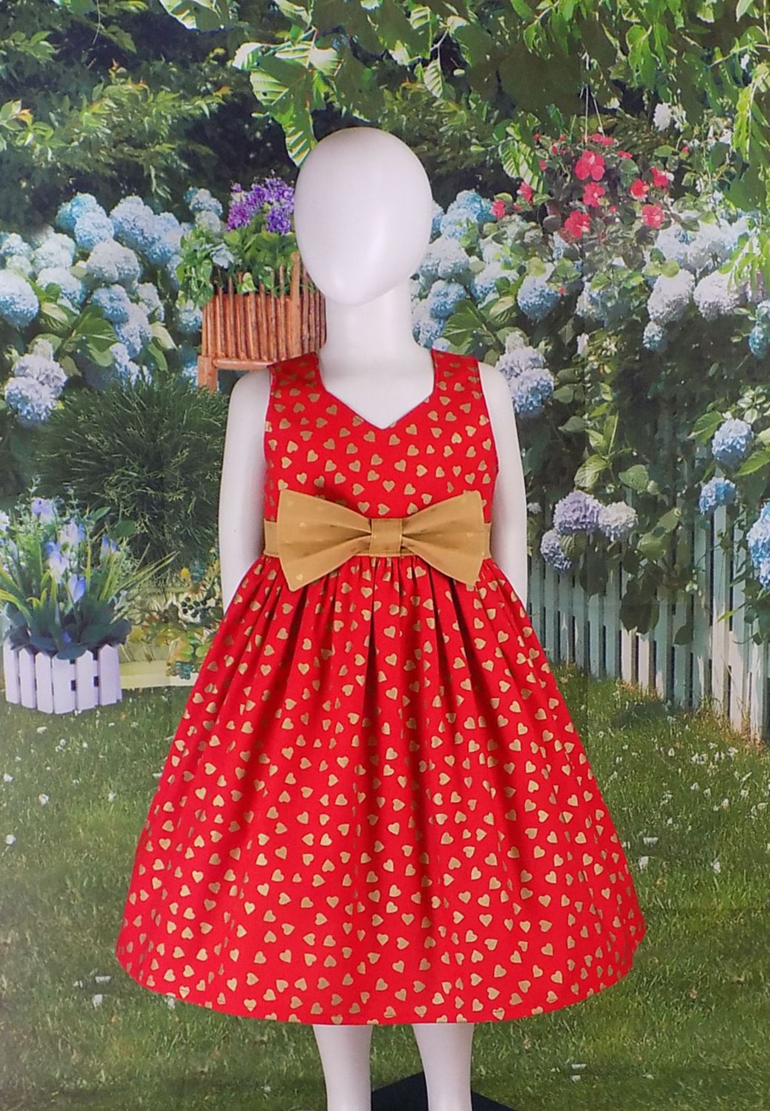 Girls, Valentine Day Dress, Toddler, Hearts Dress, Red, Gold, Set, Teen ...