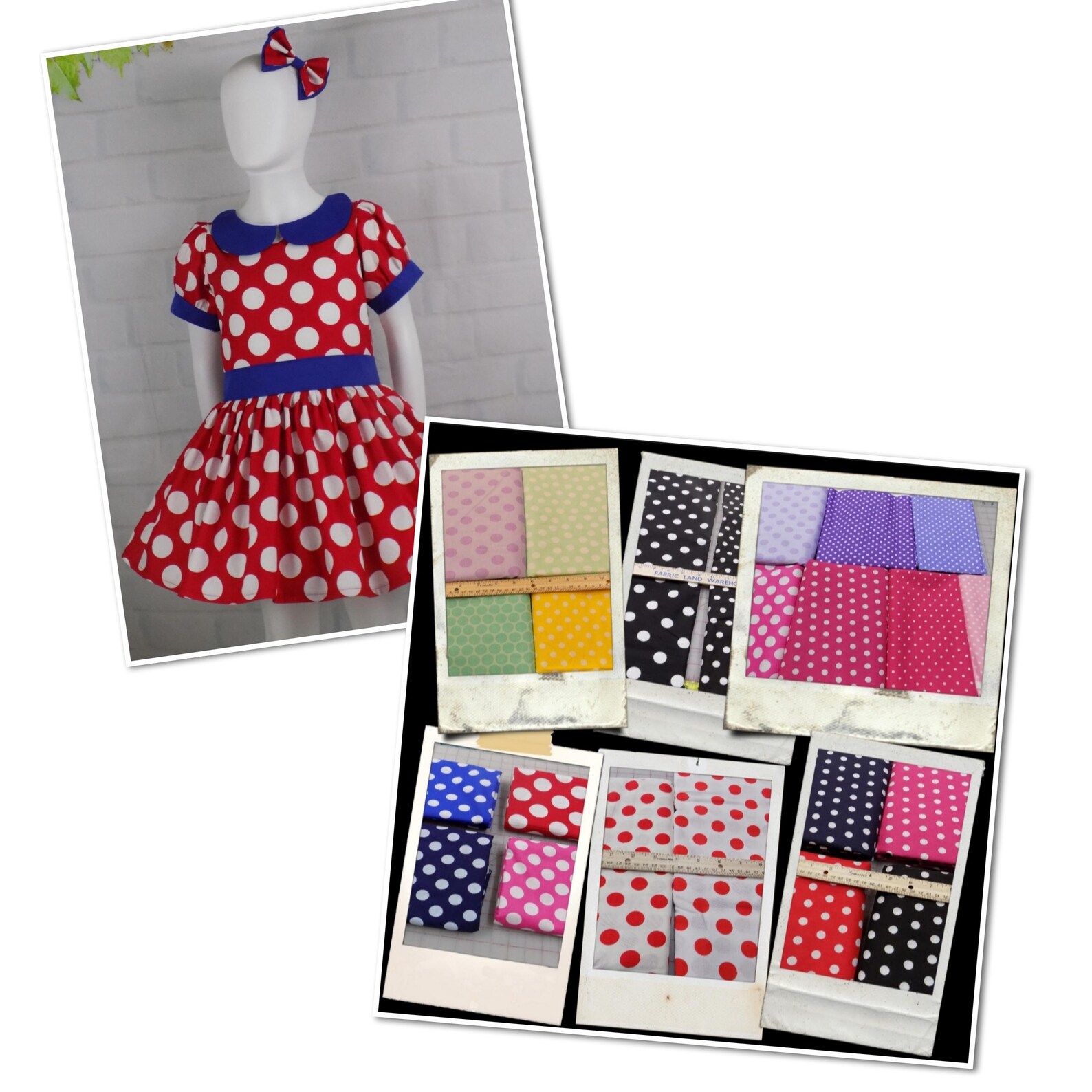 Girl Red and White Large Polka Dot Dress, Sportswear, Polka Dot, OLM ...