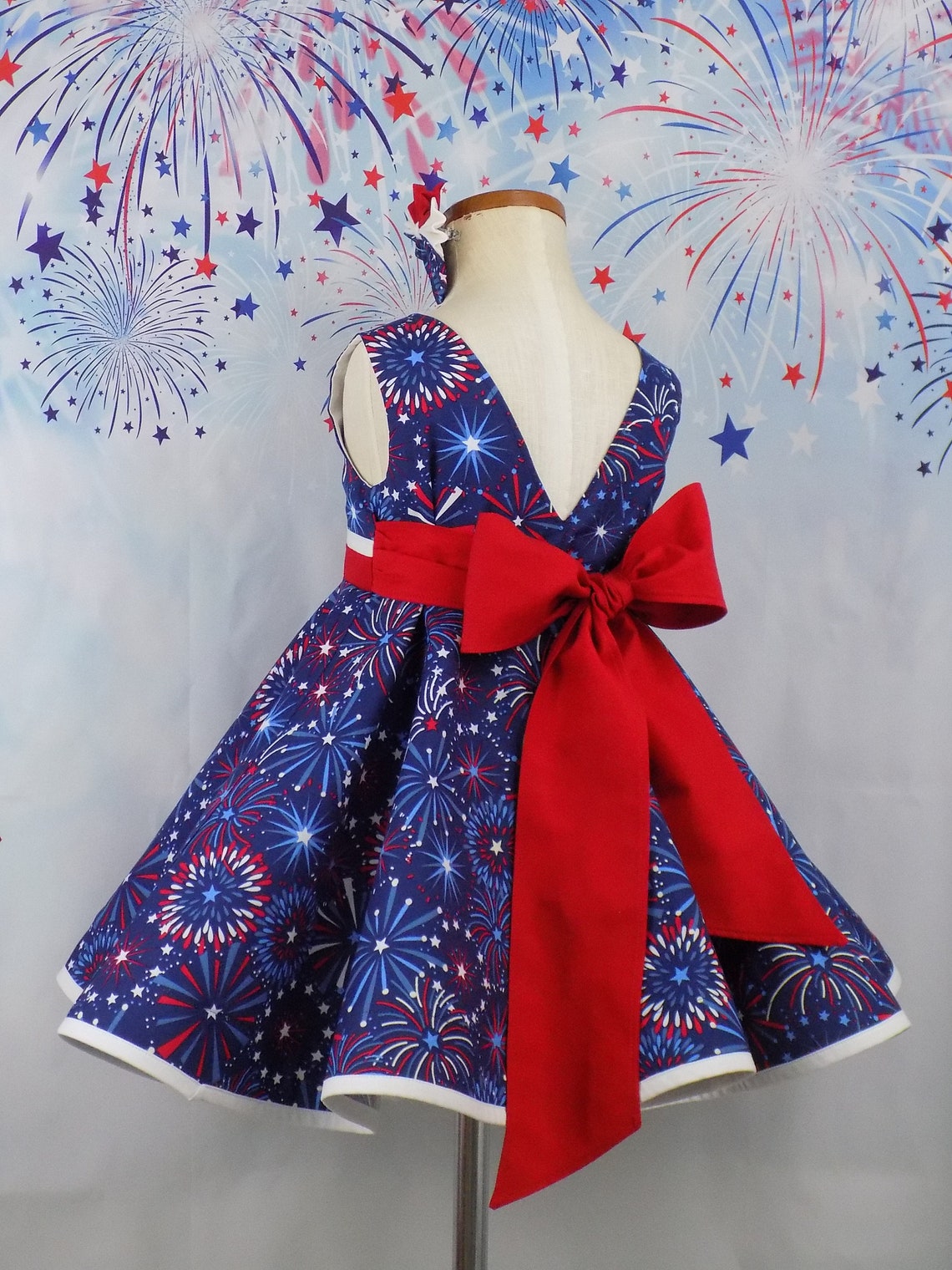 Fireworks, 4th July, Dress, Girls, Red White Blue, Festival, RWB ...