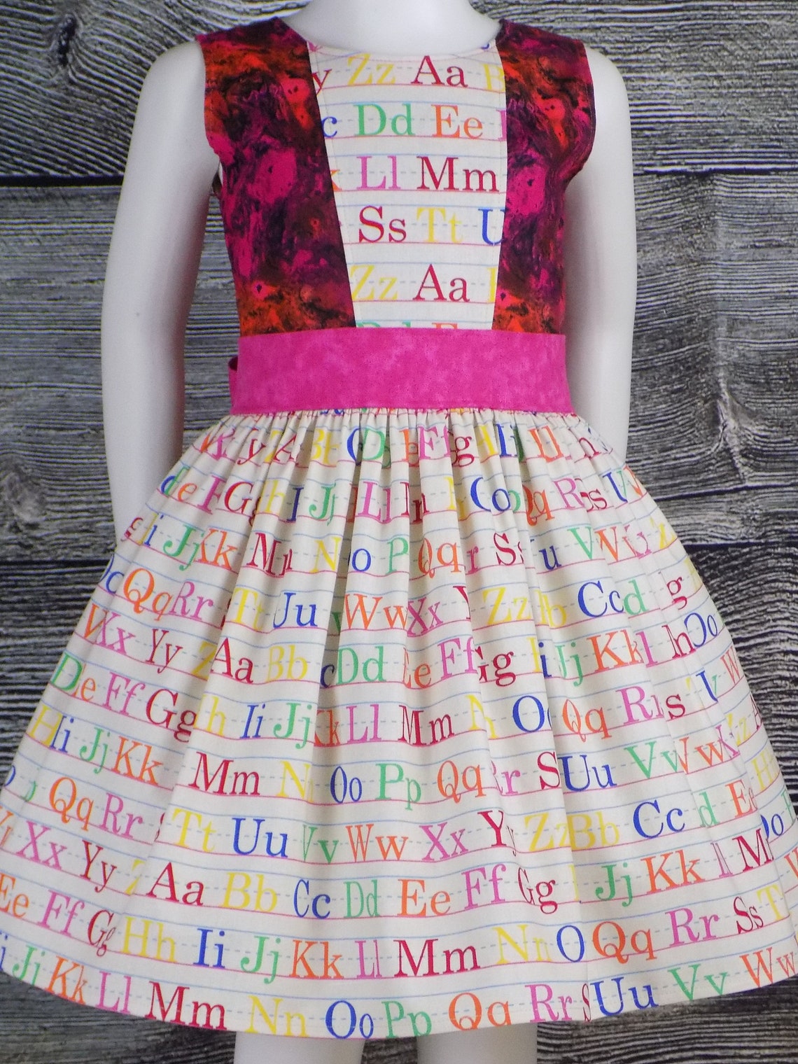 Girls ABC School Dress Outfit Back to School Alphabet | Etsy
