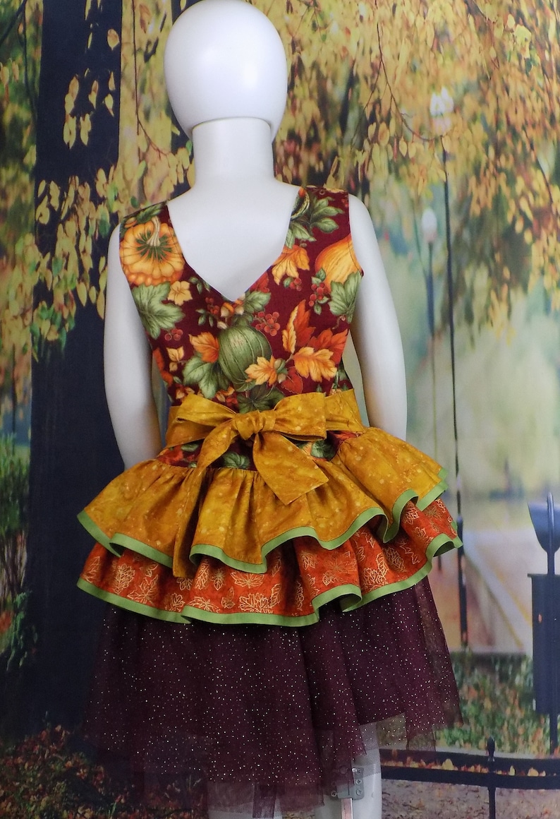 Girls Fall Dress, Thanksgiving Dress, Peplum, Skirt, Gourd, Burgundy ...