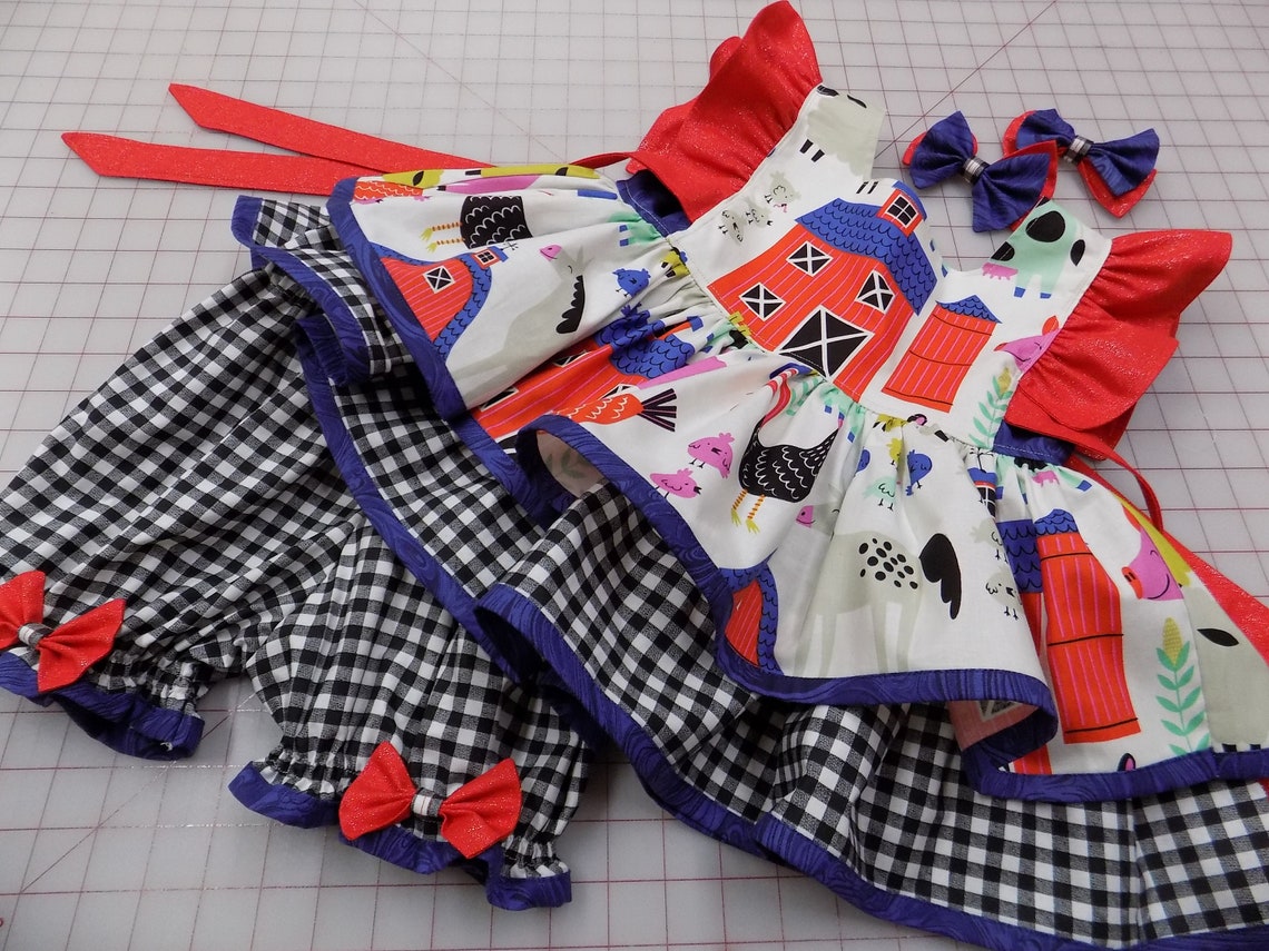 Red Barn Outfit Girls Farm Outfit Pageant Wear Farm - Etsy