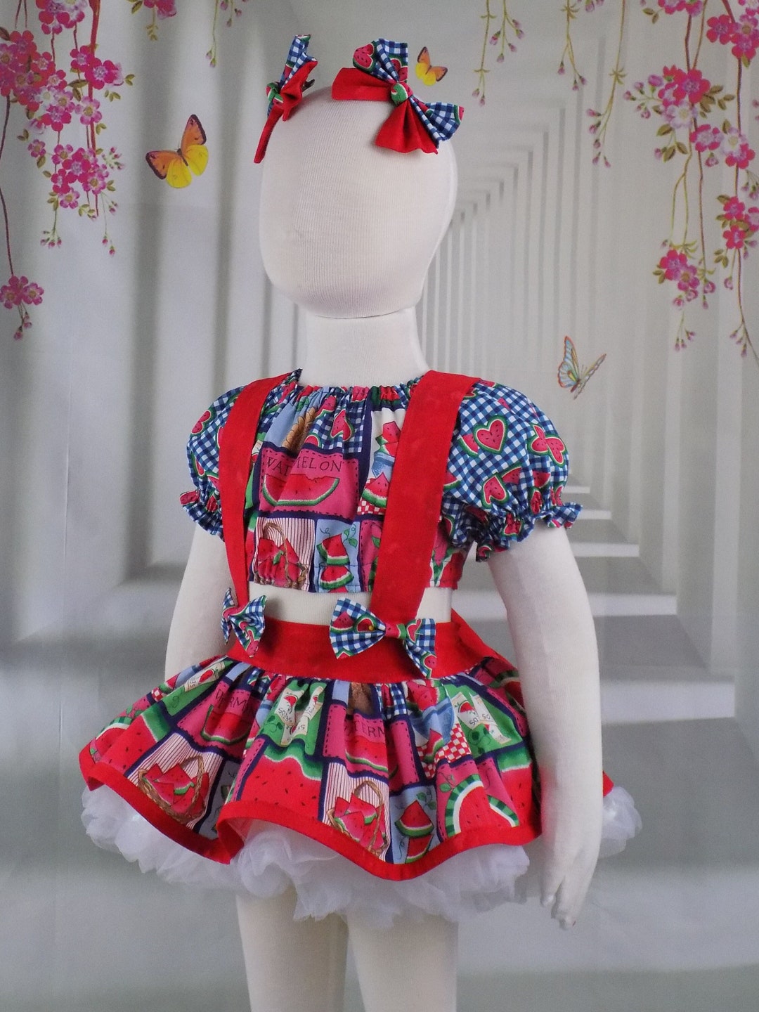 Girls Watermelon Outfit, Watermelon Pageant, Birthday Party, Watermelon ...