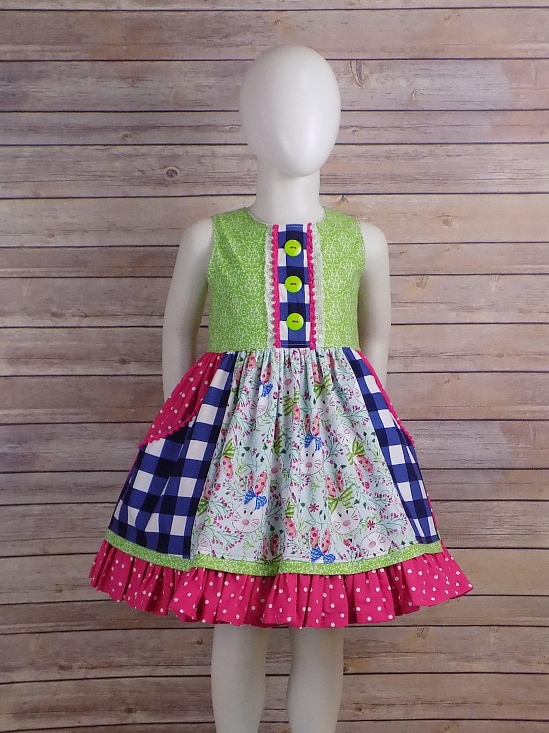 4T Girls Easter Dress, READY to SHIP, Girl Bunny Dress, Toddler, Girl ...