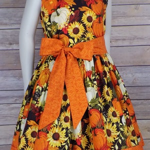 Girls Pumpkin Dress Sunflower Dress, Harvest, Autumn, Thanksgiving ...