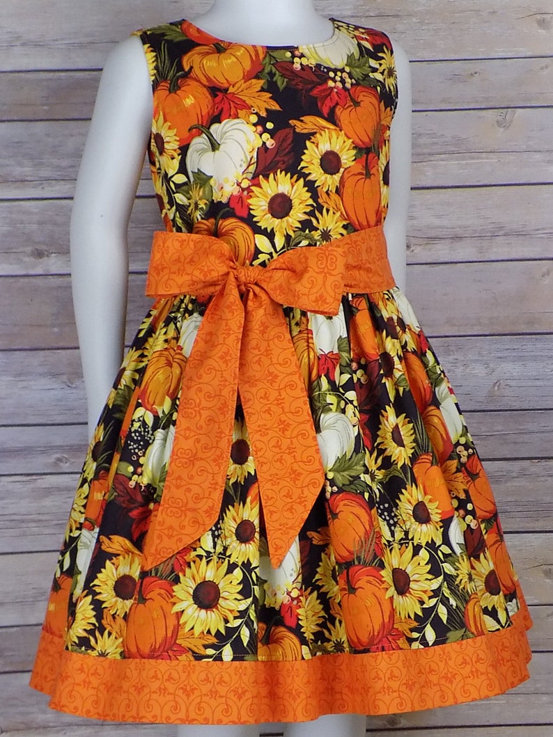 Girls Pumpkin Dress Sunflower Dress Harvest Autumn | Etsy
