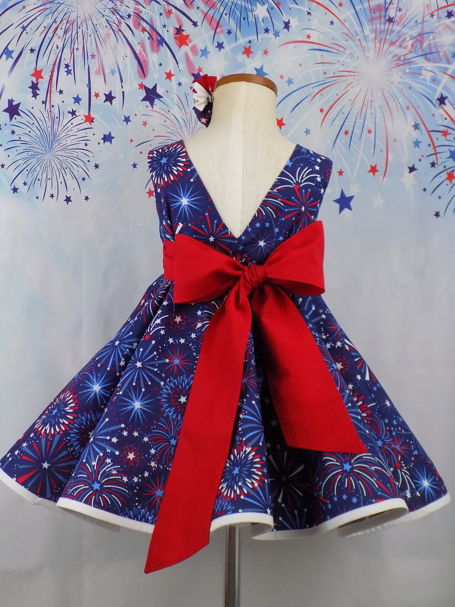Fireworks, 4th July, Dress, Girls, Red White Blue, Festival, RWB ...