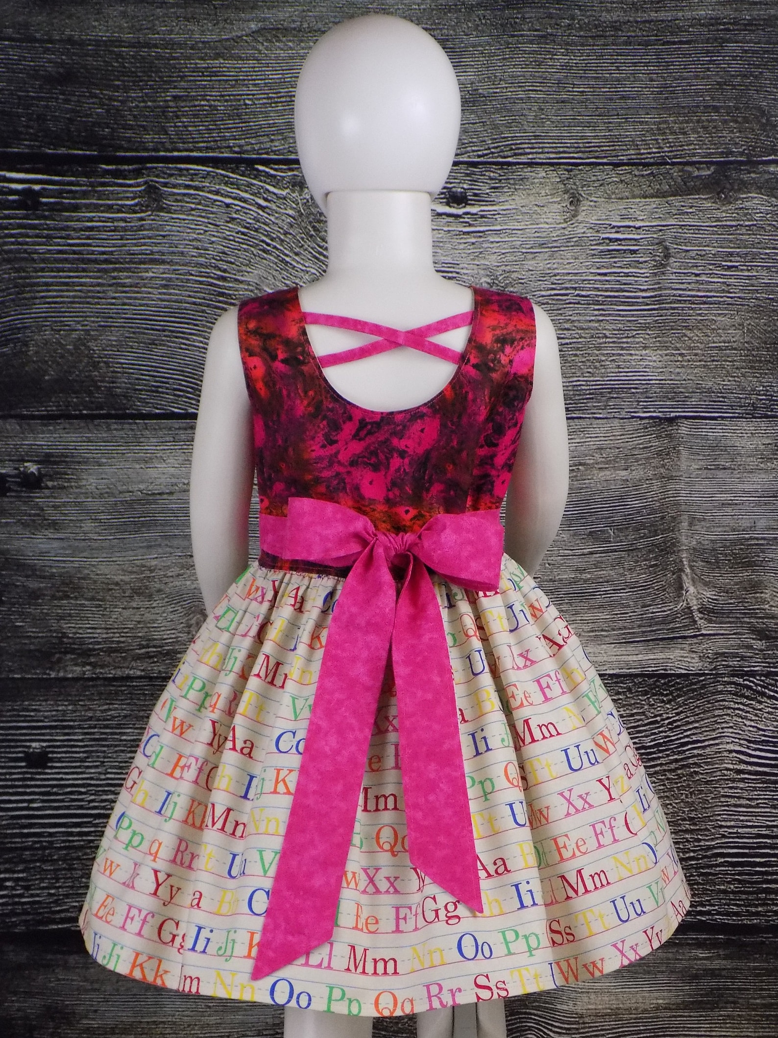 Girls ABC School Dress Outfit Back to School Alphabet - Etsy