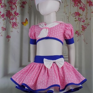 Pageant Pink Sailor Outfit Anchors Girl Sailor, Nautical, Crop Top and ...