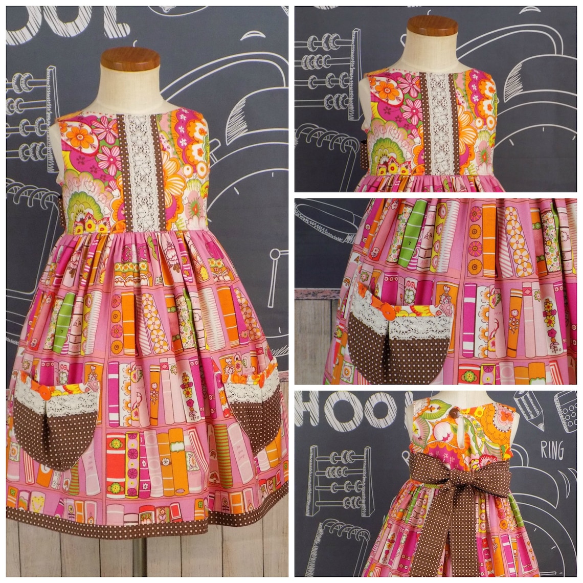 Book Dress School Dress Back to School First Day Reading | Etsy