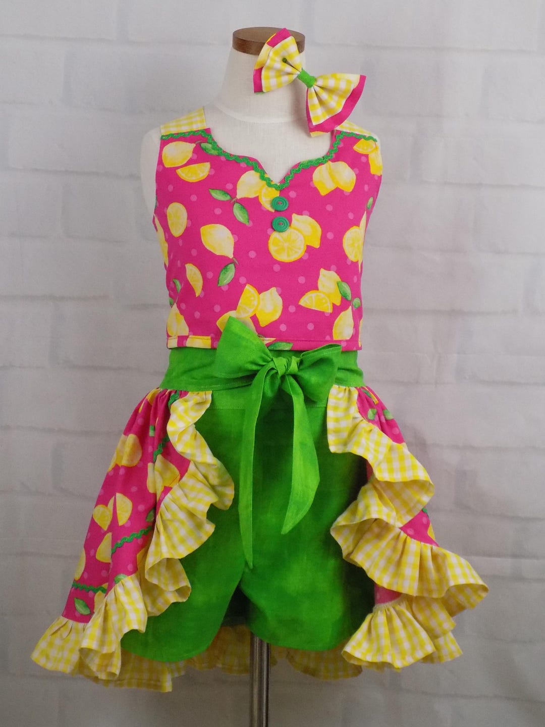 Girls Lemon Outfit for Pageants, Casual Wear, Theme Wear, Summer Fruit ...