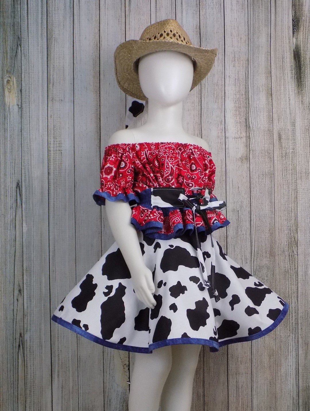 Girl Cow Outfit Western Wear Cowgirl Pageant Cow Dress - Etsy