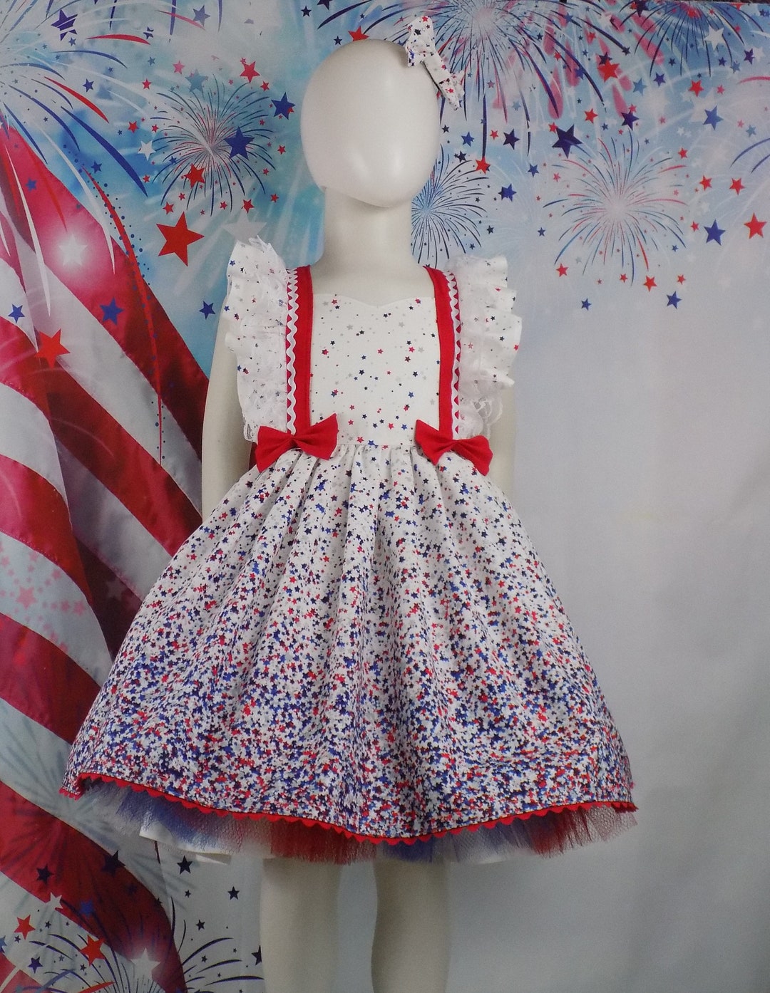 Patriotic Pageant Dress, Stars, Red White Blue Dress, 4th of July Dress ...
