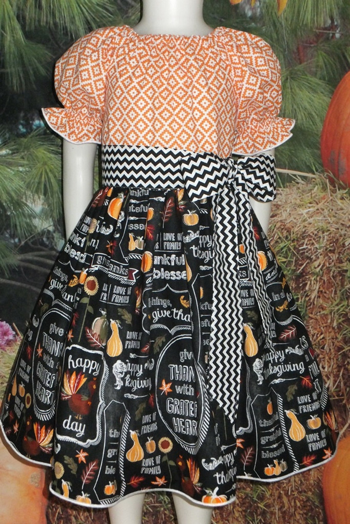 Girl, Thanksgiving Dress, Toddler, Turkey Dress, Fall, Pumpkin, Orange ...