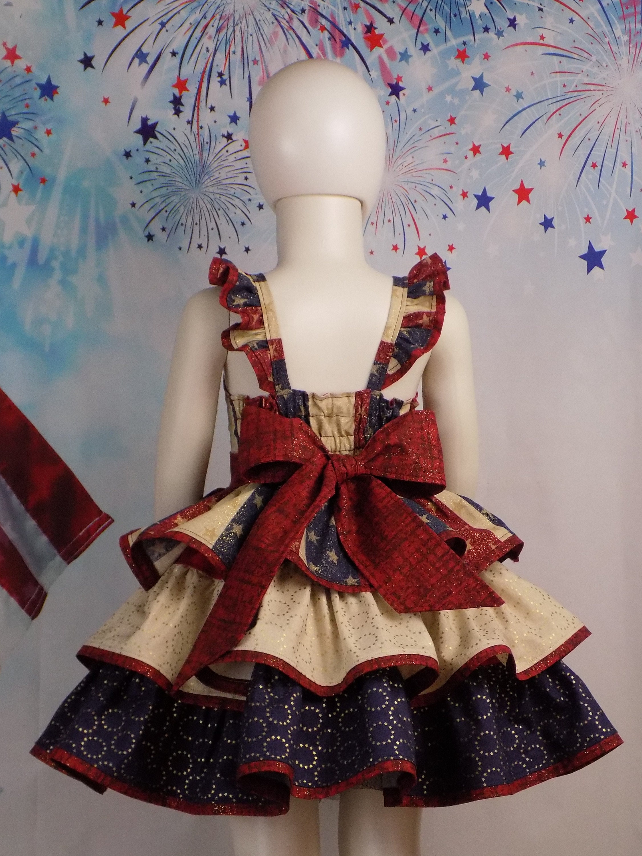 Patriotic Pageant Wear, Girls, Western, Outfit, Patriotic Dress, Red ...
