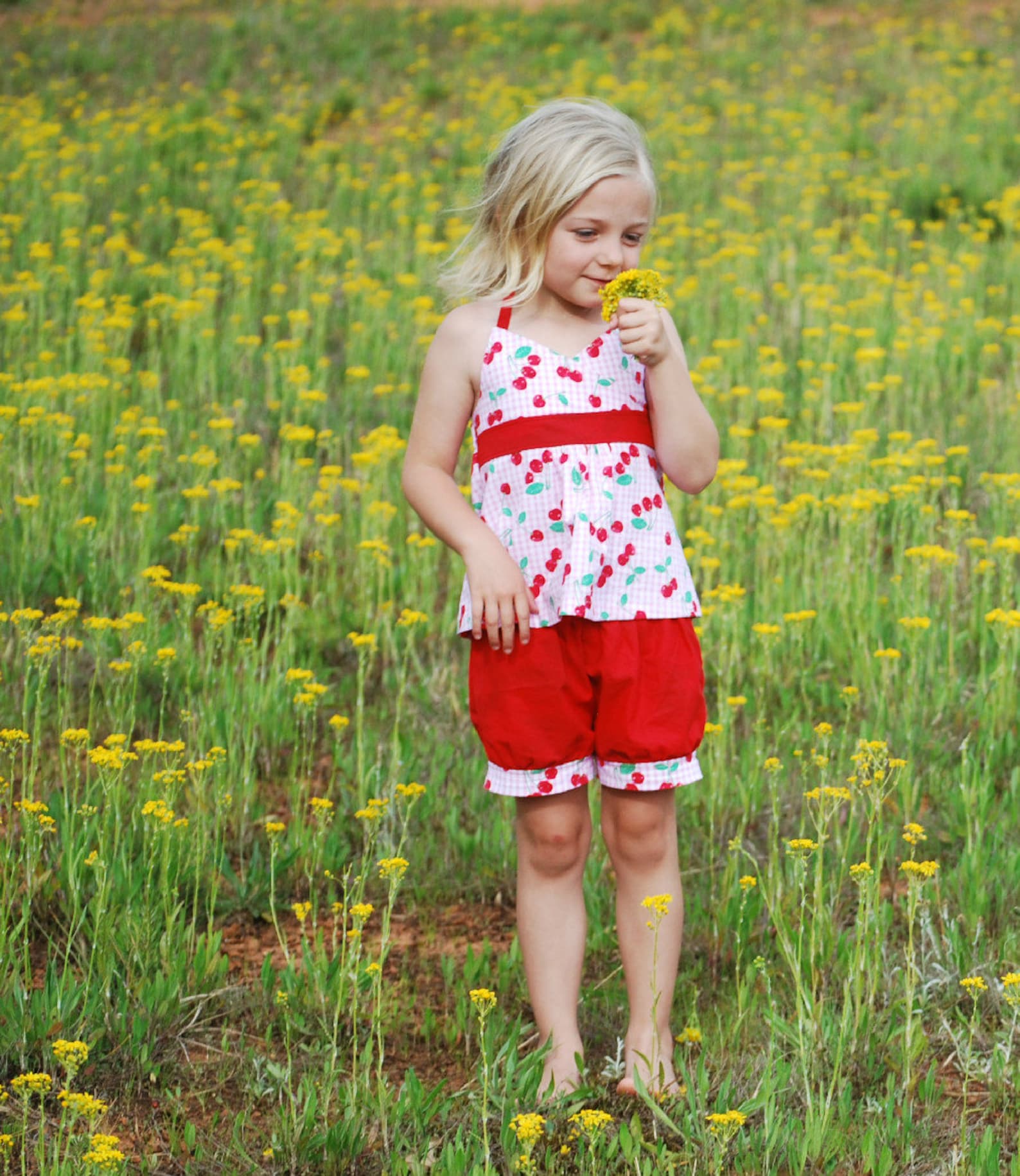 Girls Cherry Dress Red Cherries Summer Outfit Short Set - Etsy