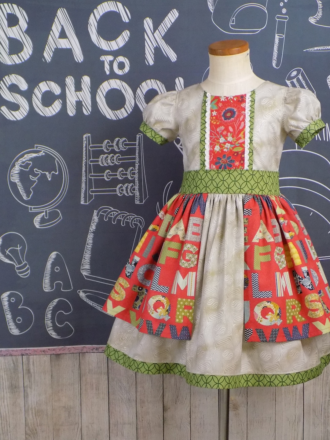 Back to School Dress, ABC, First Day, Alphabet, Girls, Kindergarten ...