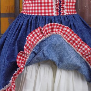 Red Gingham Western Dress, Denim Pageant Wear, Halter, OOC, Rodeo, Cow ...
