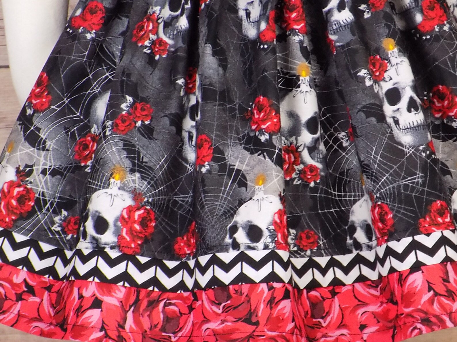 Girl Skull Dress, Day of the Dead, Halloween, Skeleton, Rose, Sugar ...