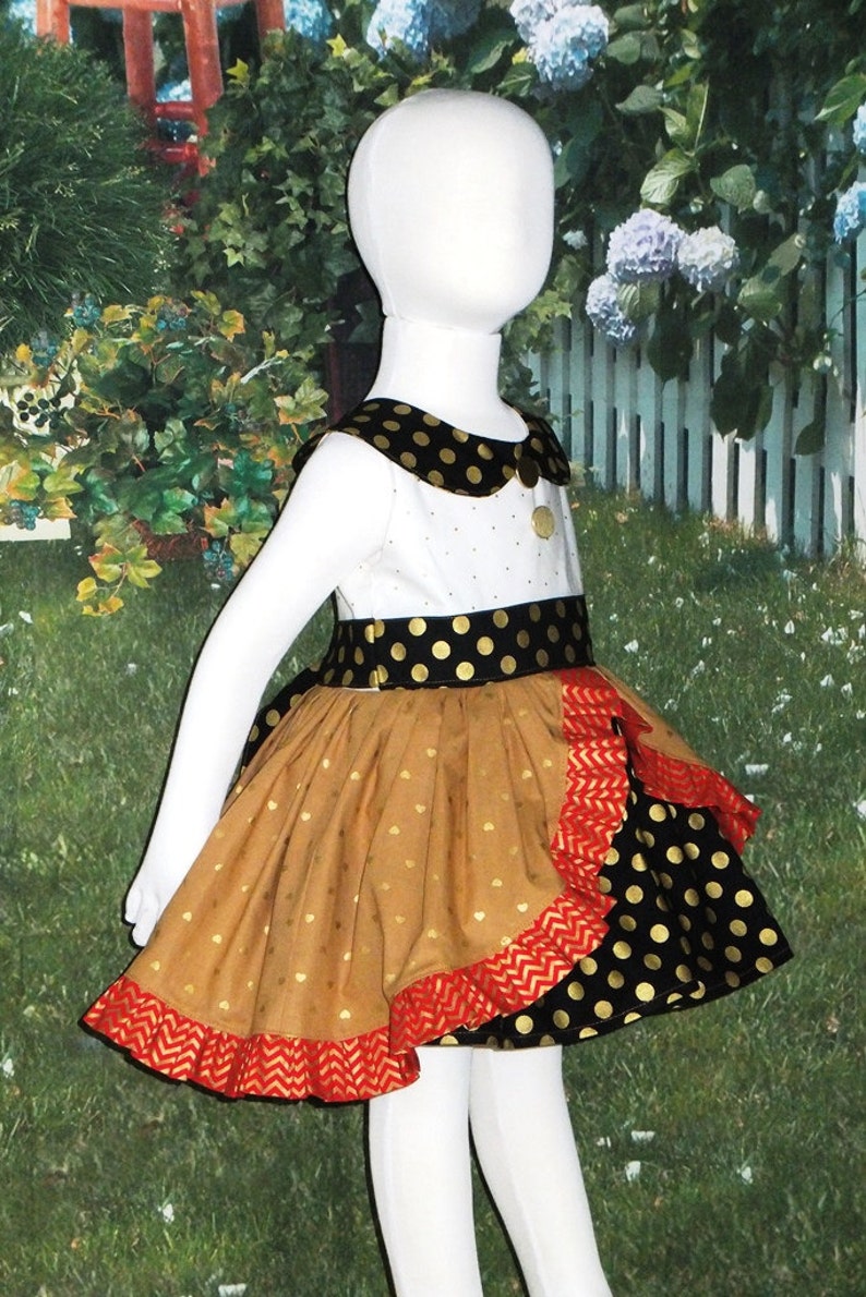 Pageant Wear OOC Girls Black Gold Dress Fancy Dress | Etsy