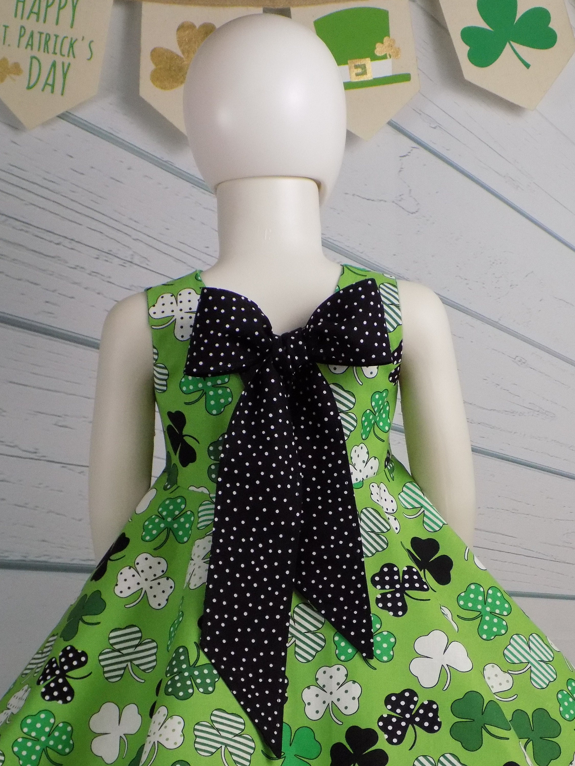 Girls Shamrock Dress, St Patricks Day Dress, Pageant, OOC, Circle Skirt ...