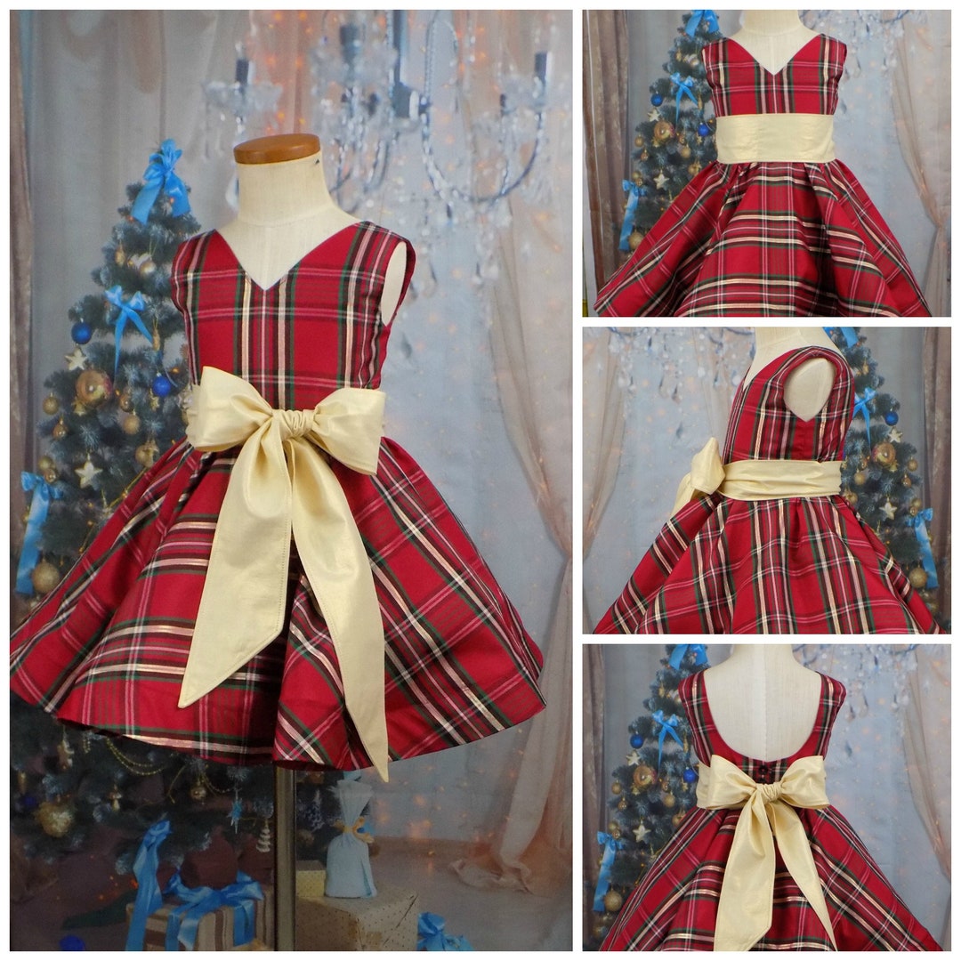 Red Plaid Dress, Plaid Christmas Dress, Girl, Pageant, Christmas Wear ...