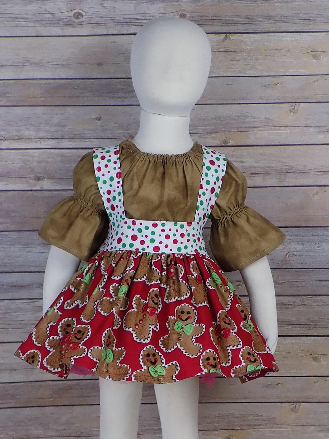 Girls Gingerbread Dress Toddler Christmas Dress Boutique - Etsy