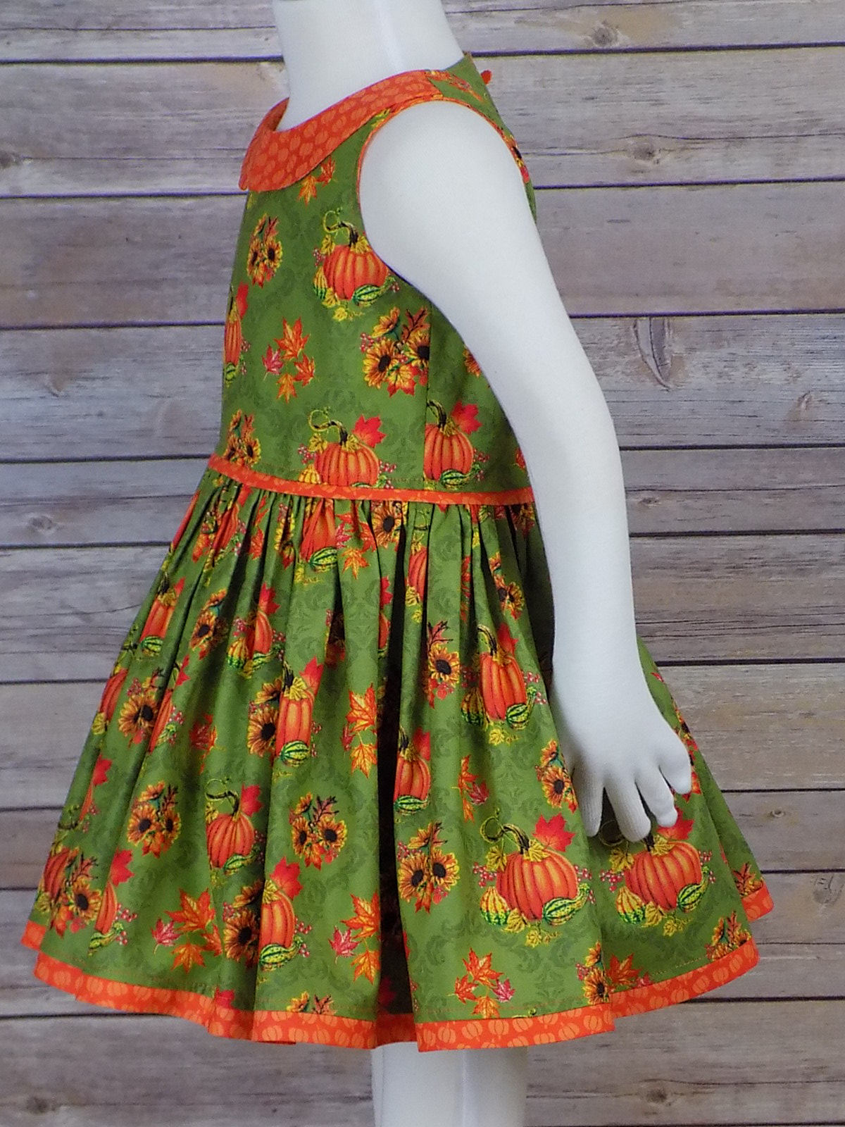 Girl, Fall Dress, Autumn Dress, Thanksgiving Dress, Sunflower, Pumpkin ...