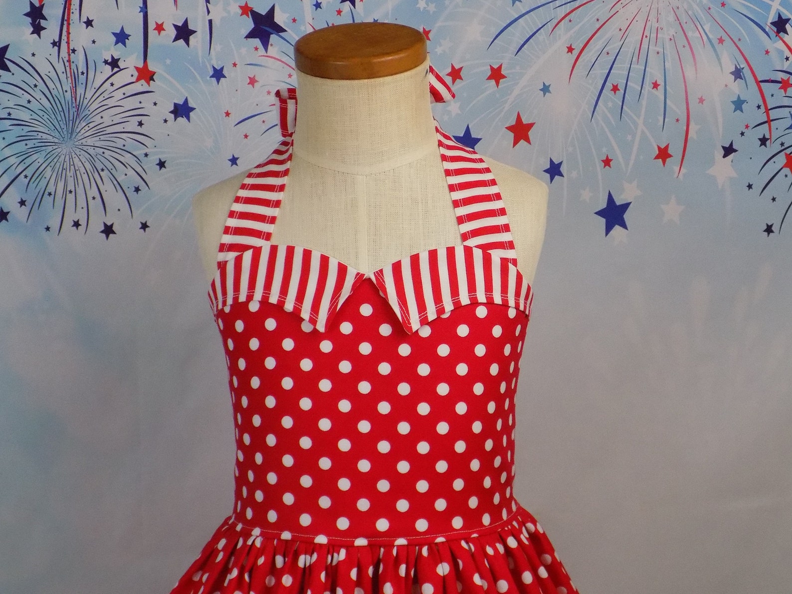 50s Dress, 50s Outfit, Red, Pageant Wear, Patriotic, OOC, Polka Dots ...