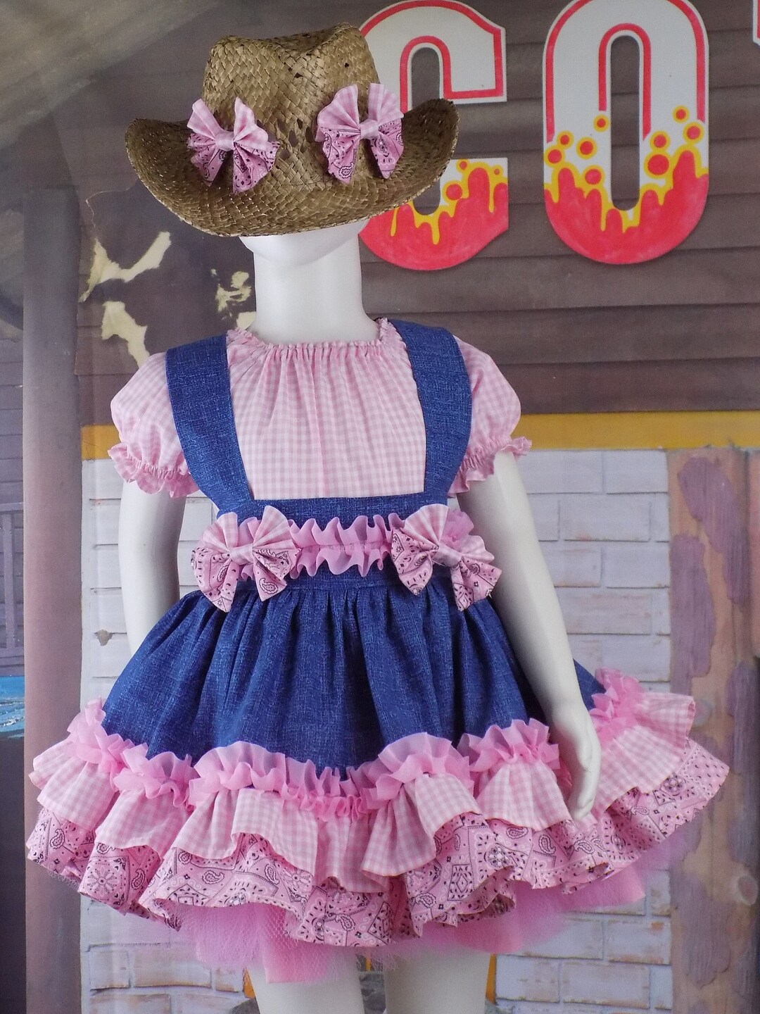 Pink Western Dress, Pink Cowgirl Outfit, Pageant Western Wear Birthday ...