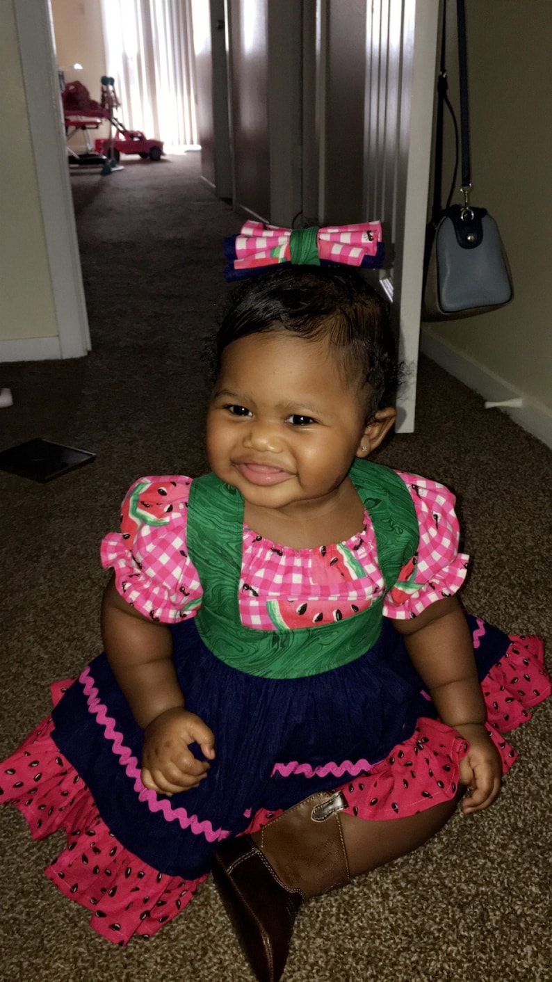 Watermelon Dress Girls Western Dress Country Pageant Denim | Etsy