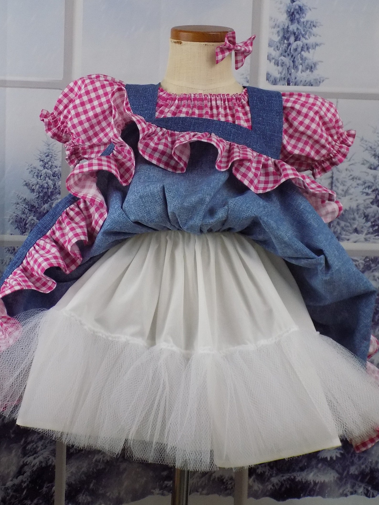 Denim Pageant Wear Pink Girl Western Dress Country Western | Etsy