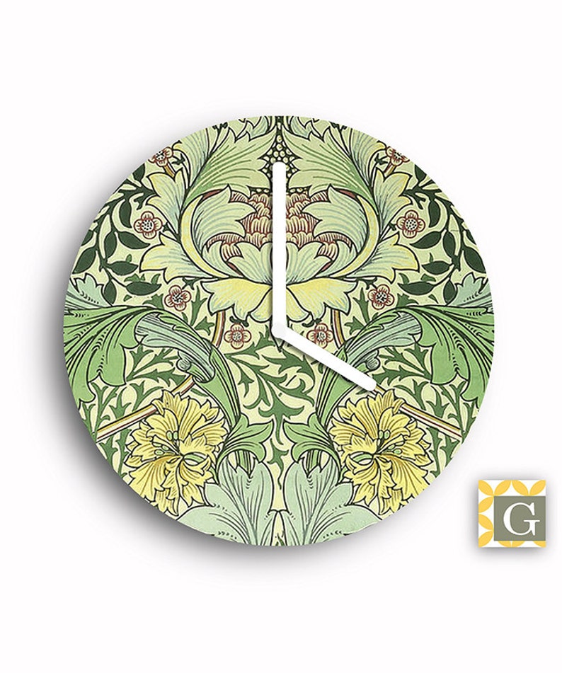 Wall Clock by Gabbyclocks Art Nouveau Green Grande - Etsy