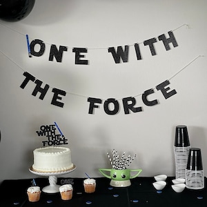 ONE With the Force Birthday Banner Star Birthday Banner - Etsy