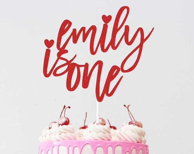 One Cake Topper Custom Cake Topper 1st Birthday Cake Topper Valentine's ...