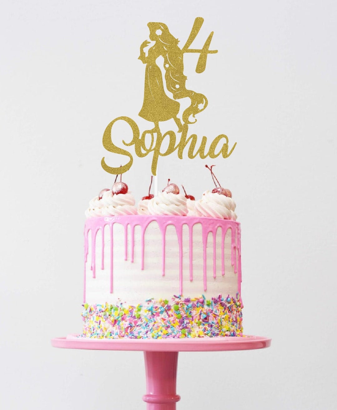 Princess Birthday Cake Topper Birthday Cake Topper With Name, Princess ...
