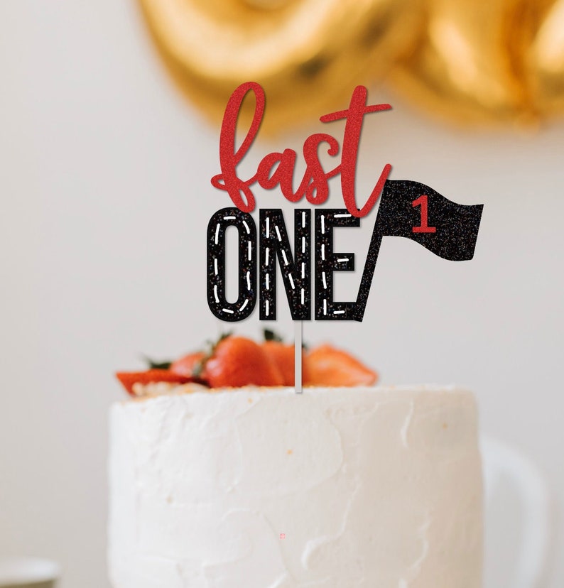 Fast One Cake Topper | Racer Birthday Party Decor - Etsy
