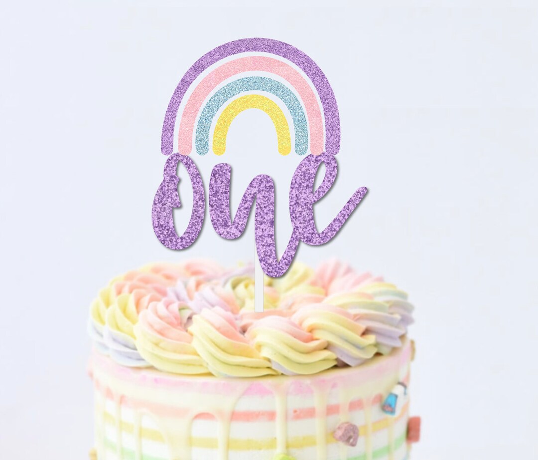 Rainbow One Cake Topper 1st Birthday Cake Topper Over the Rainbow ...