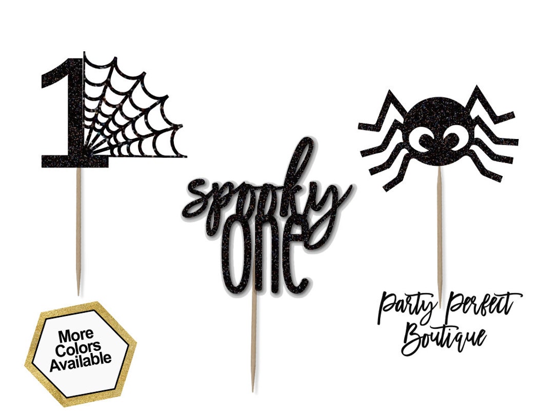 Spooky One Cupcake Toppers Halloween Birthday Spooky 1 Birthday Spooky ...