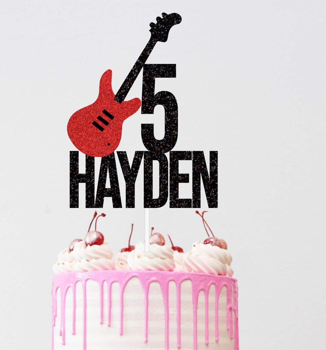 Rocker Birthday Cake Topper Personalized Guitar Cake Topper Rock N Roll ...