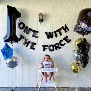 ONE With the Force Birthday Banner Star Birthday Banner - Etsy