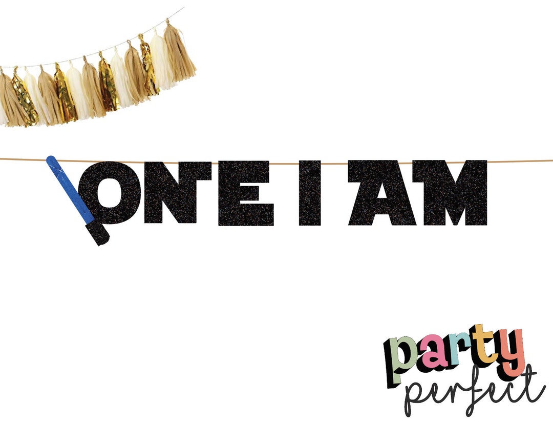 ONE I AM Birthday Banner Star Birthday Banner 1st Birthday Banner One ...