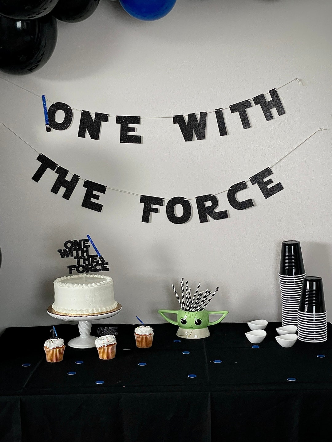 ONE With the Force Birthday Banner Star Birthday Banner - Etsy