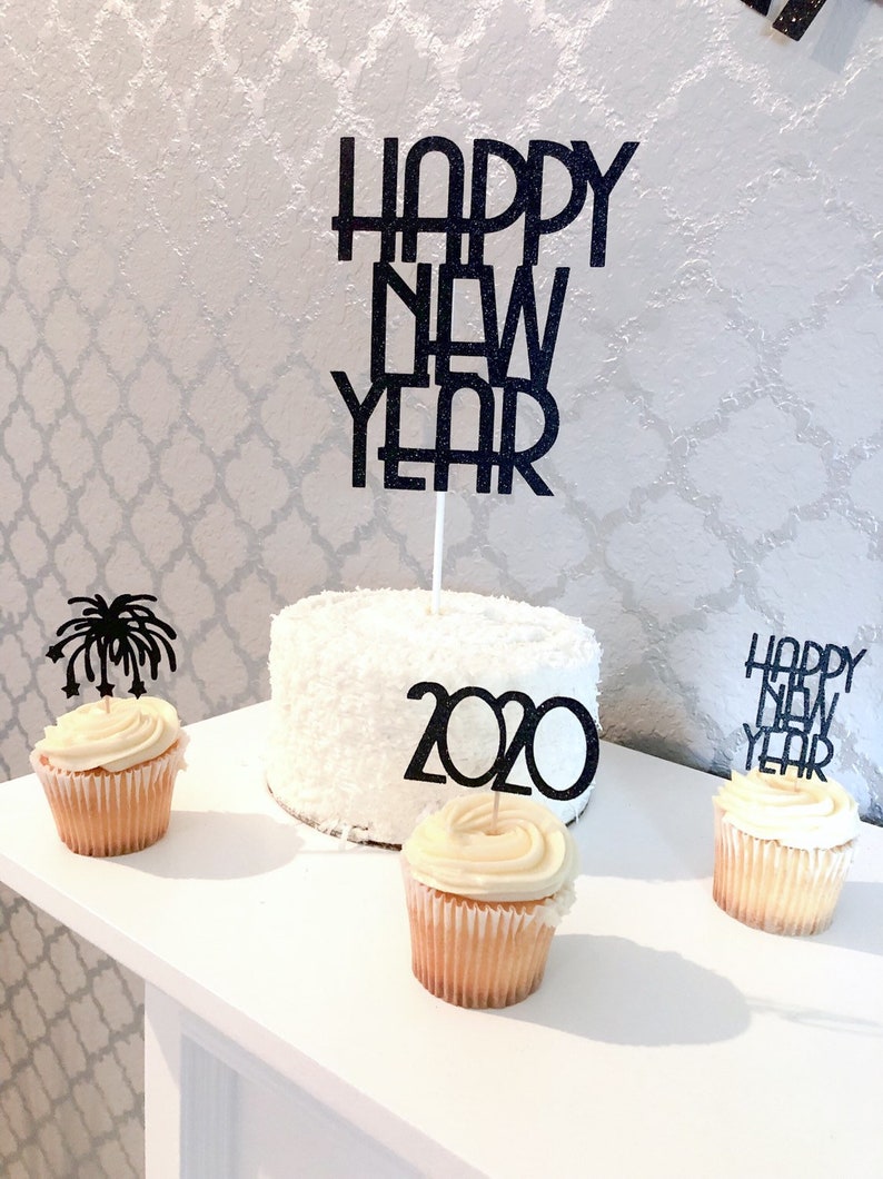 New Year Eve Cupcake Topper Set. Happy New Year Cupcake - Etsy