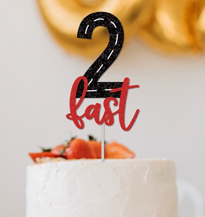 Two Fast Cake Toppers Racer Birthday Race Car Birthday - Etsy