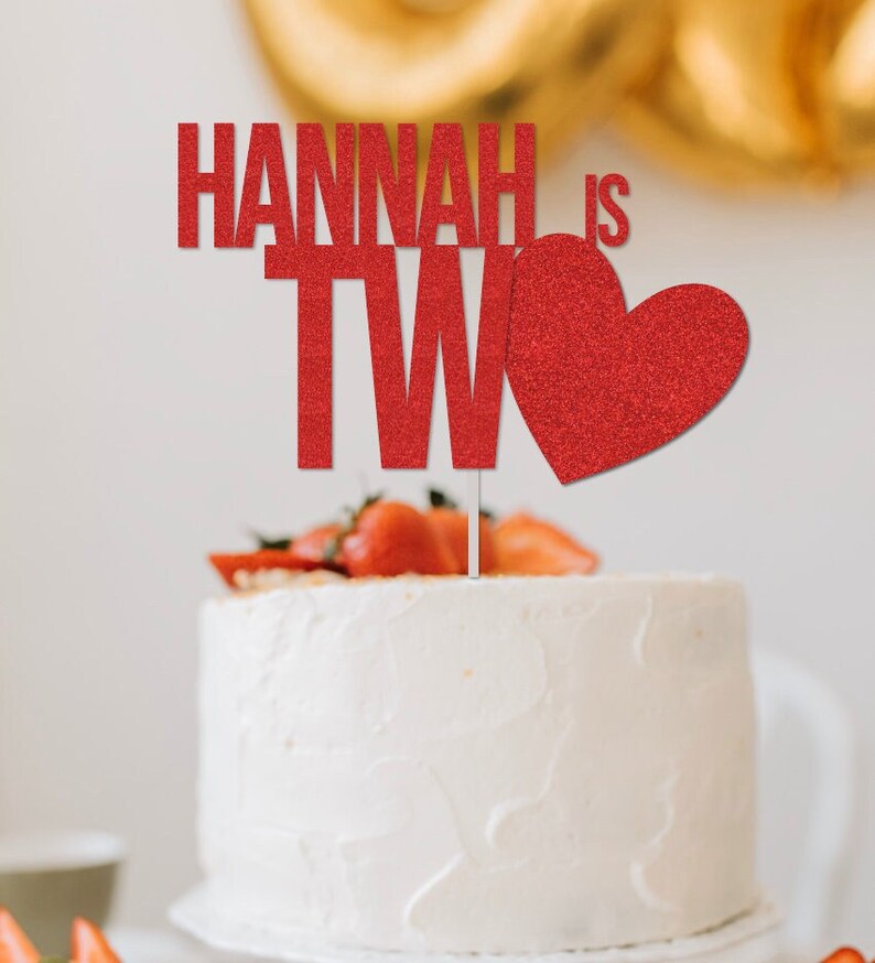 Two Heart Cake Topper 2nd Birthday Cake Topper - Etsy