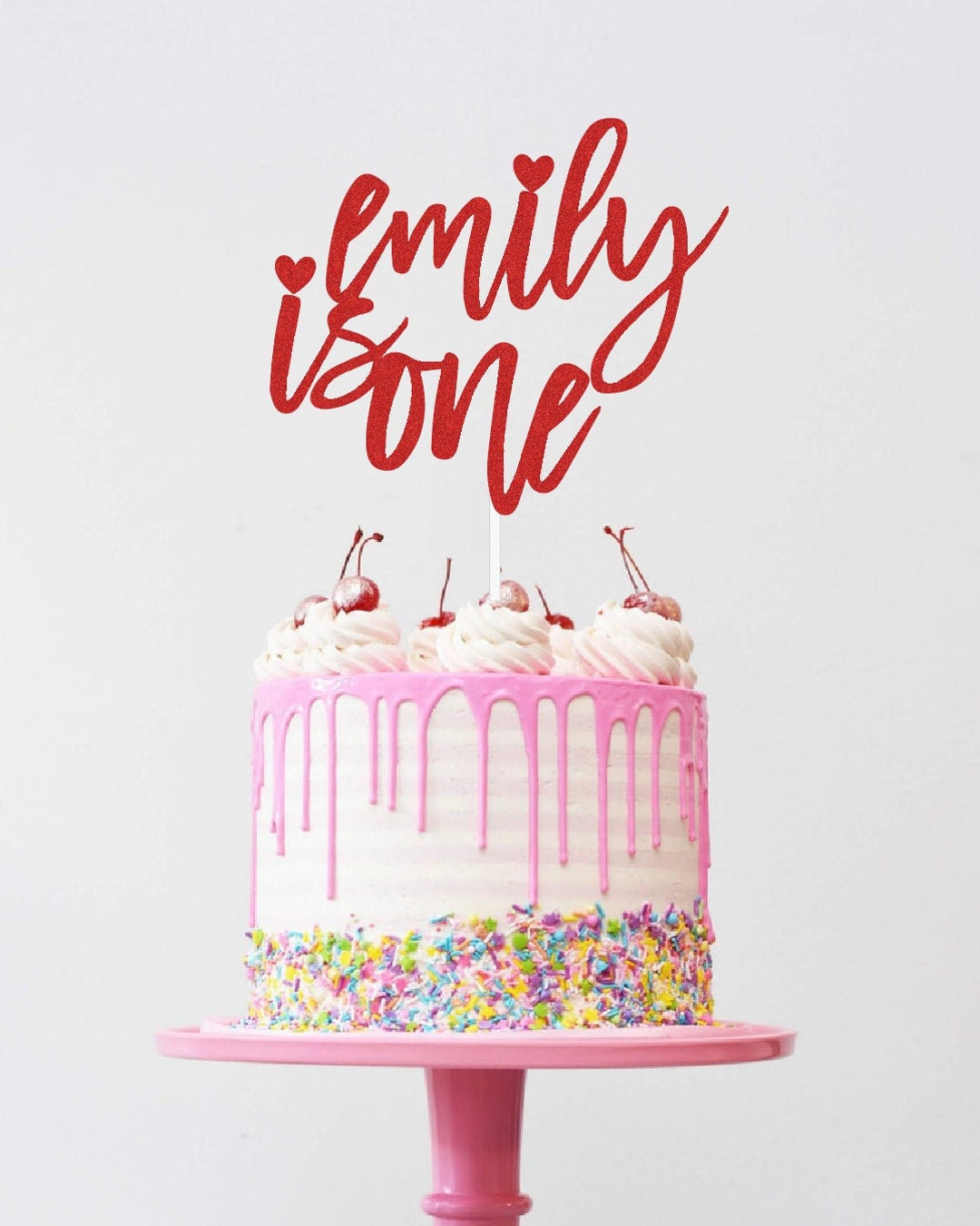 One Cake Topper Custom Cake Topper 1st Birthday Cake Topper Valentine's ...