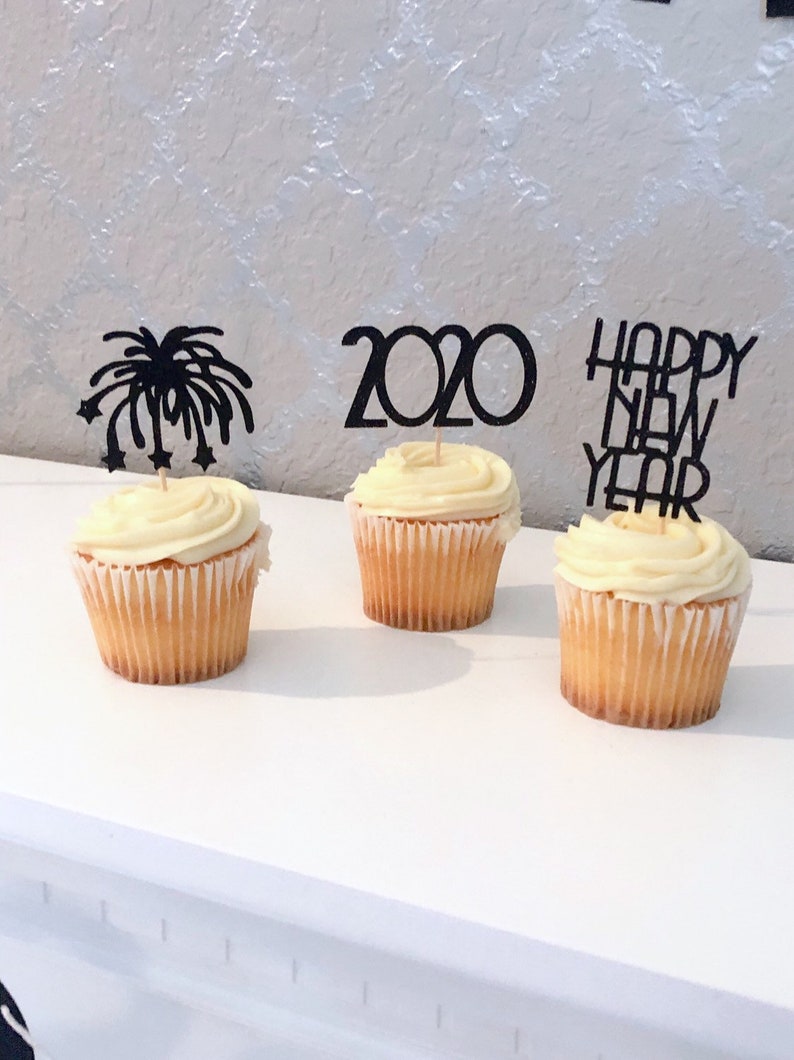 New Year Eve Cupcake Topper Set. Happy New Year Cupcake - Etsy